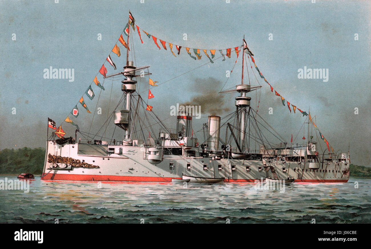 The S.M. Schulschiff König Wilhelm, a German naval training ship, is ...