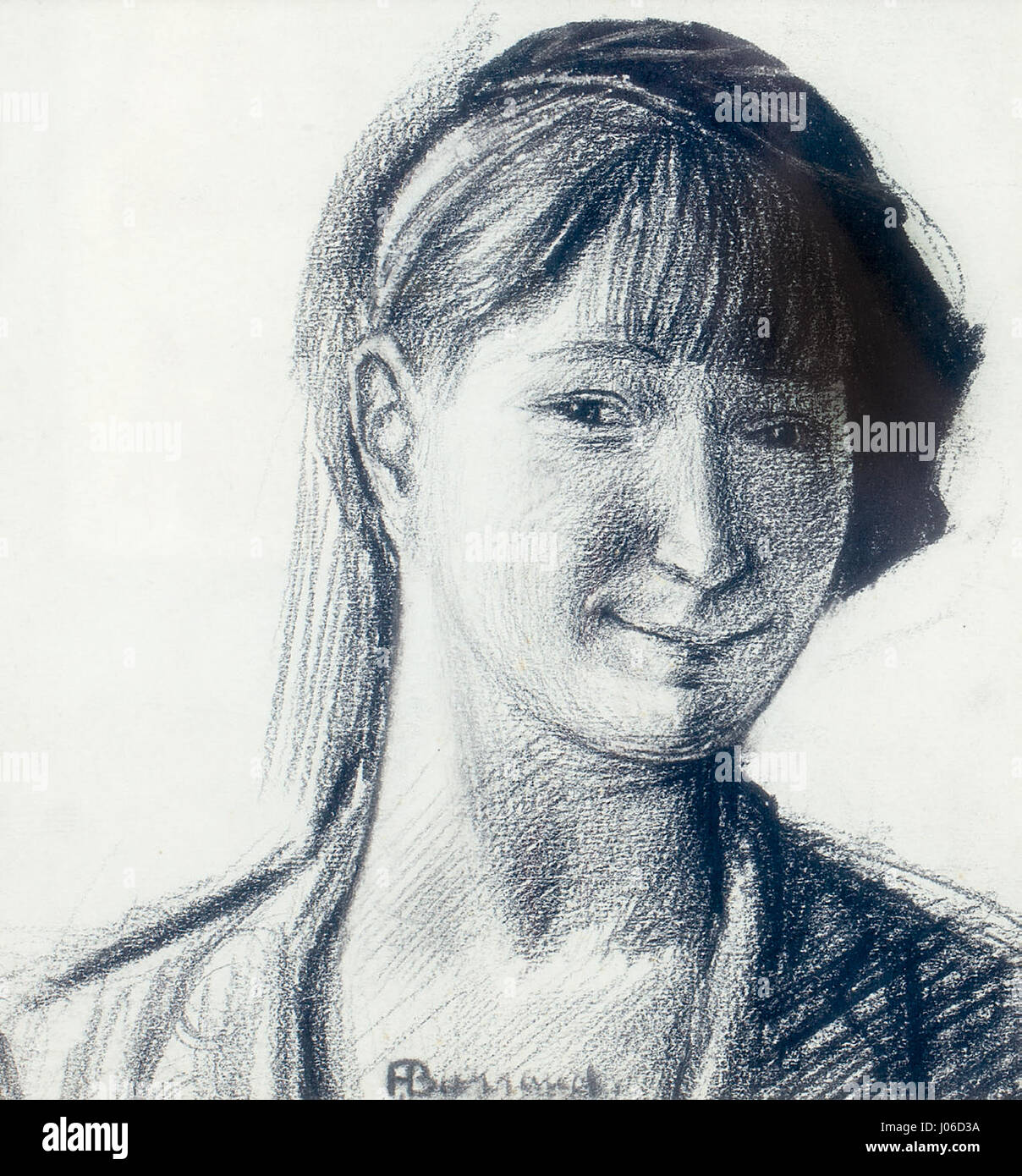 François Barraud's 'Portrait de Marie' presents a serene depiction of a ...