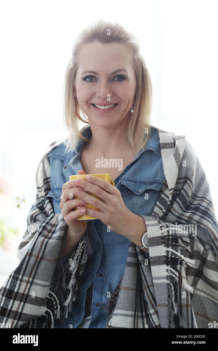 Woman at home Stock Photo - Alamy