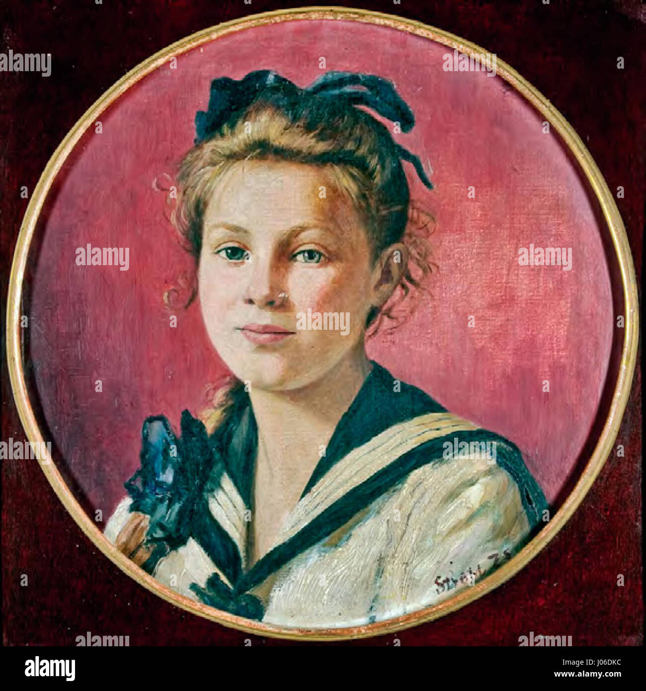 'Girl in a Middy Blouse' by Ströbl depicts a young girl wearing a ...