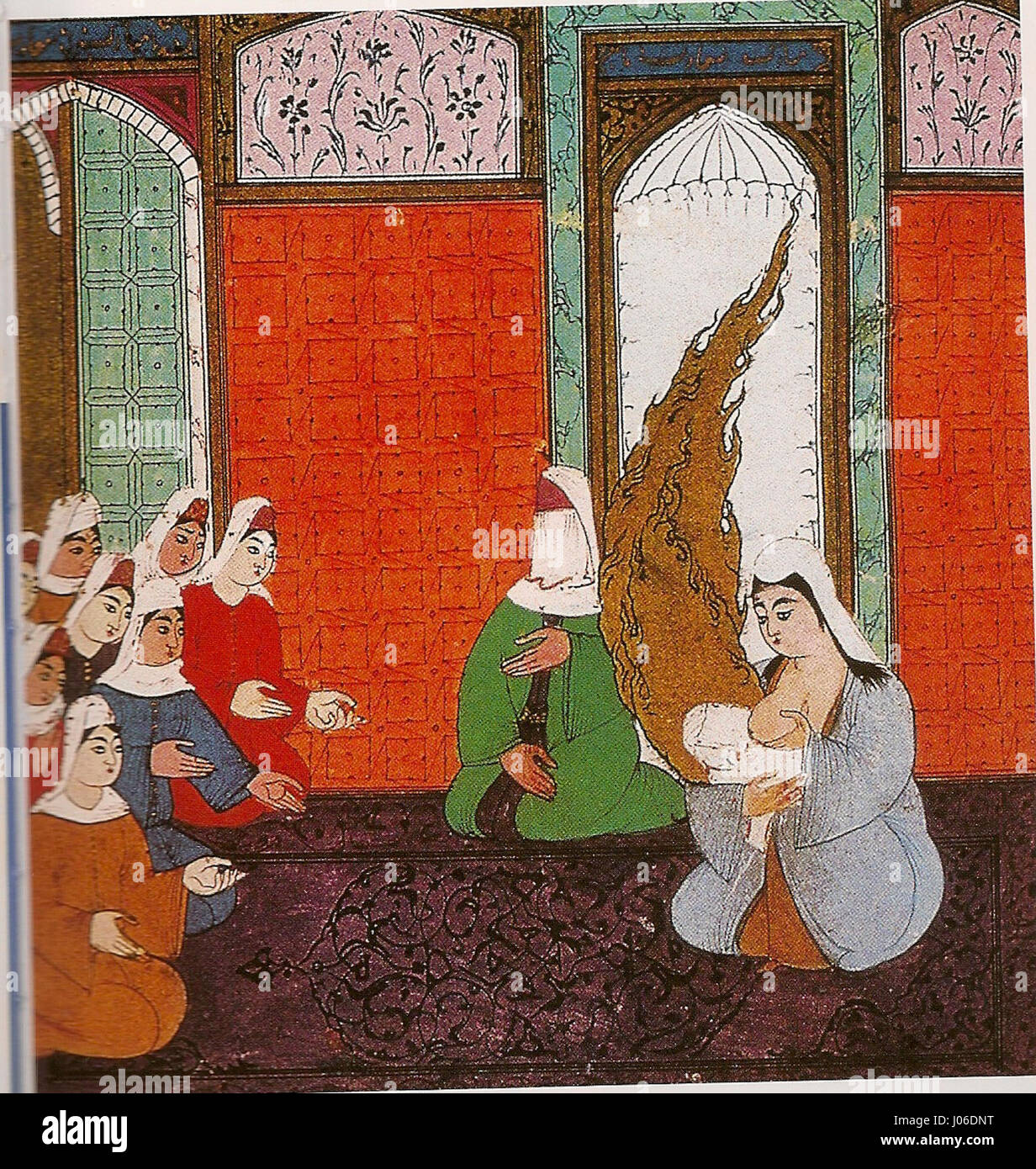 This artwork depicts Halima, the foster mother of the Prophet Muhammad ...