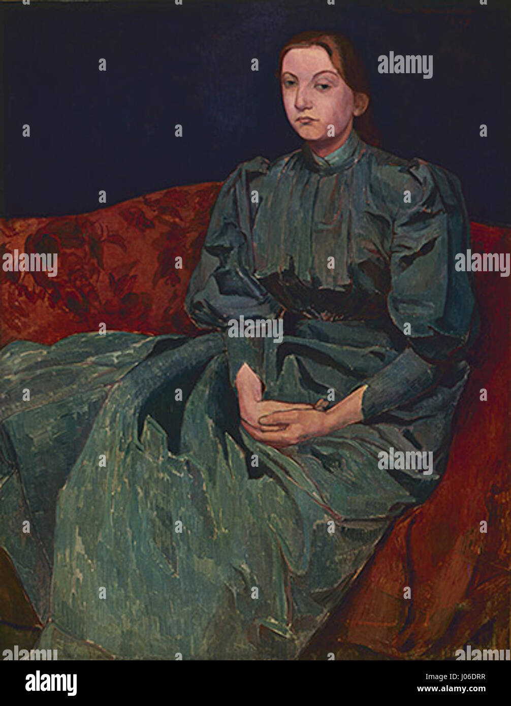 BERNARD Emile,1889 - Portrait de Madeleine, sœur de l'artiste Stock ...