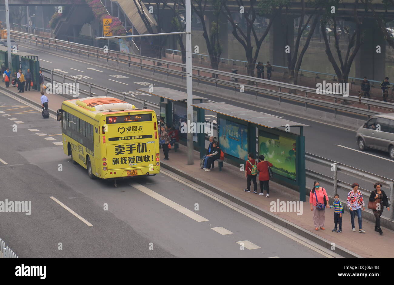 People commute by bus in Guangzhou China Stock Photo - Alamy