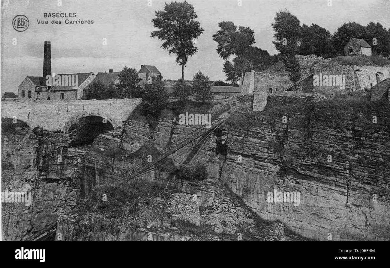 This image depicts the basalt quarries, known as Carrières de Basaltes ...