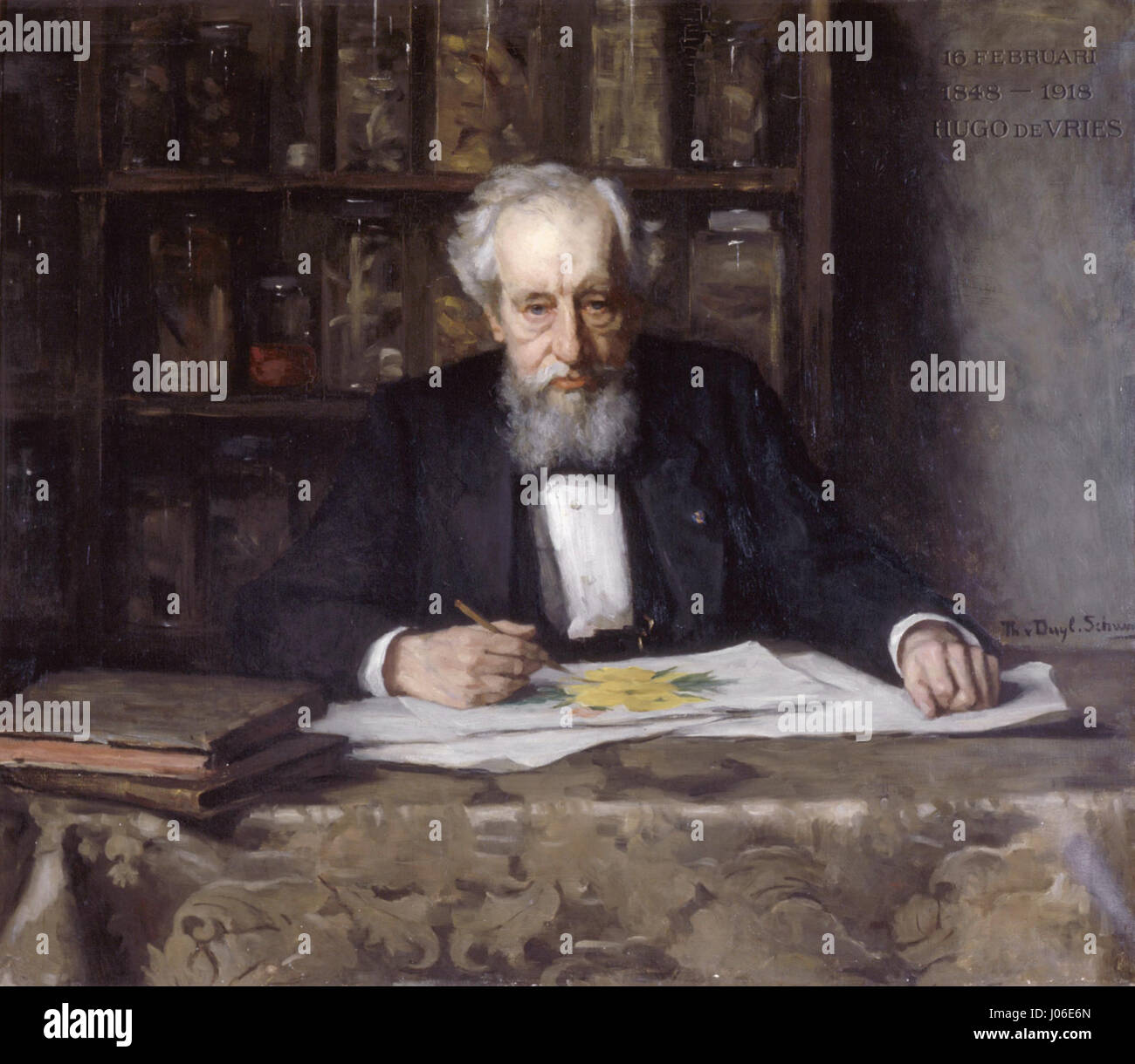 Portrait of Dutch botanist Hugo de Vries (1848–1935), painted by ...