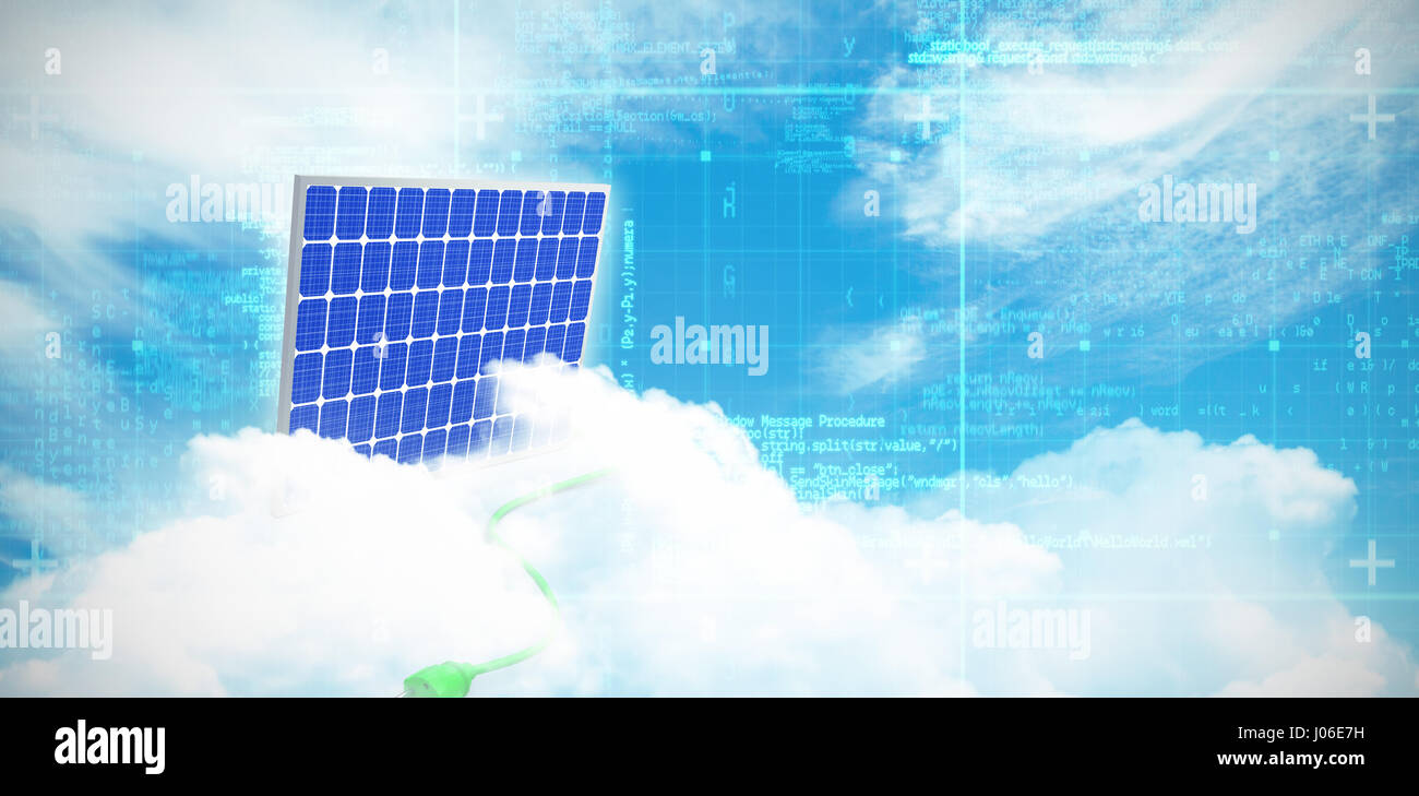 Digital composite of 3d solar panel against graphic background Stock ...