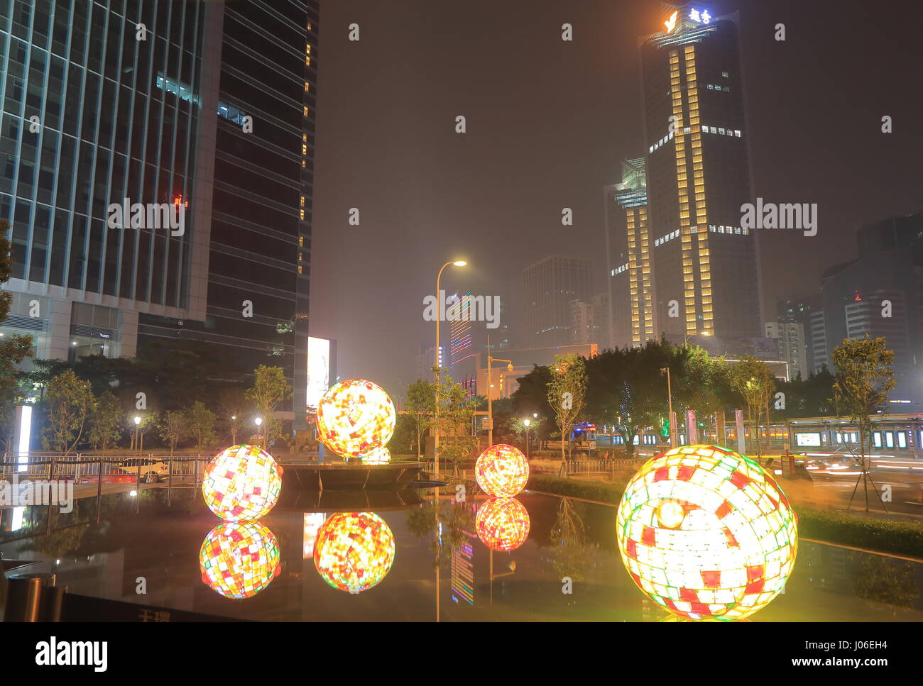 People visit Tianhe road shopping district in Guangzhou China Stock ...