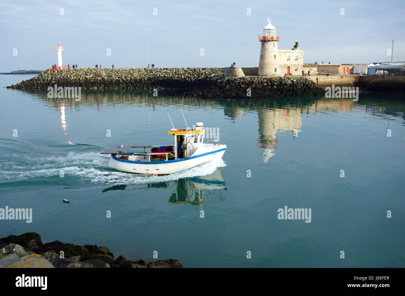 Howth Harbour Lighthouse, Howth Peninsula, County Dublin, Ireland Stock ...