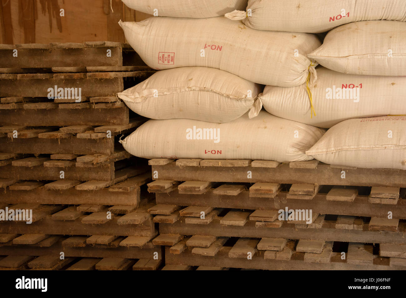 Poultry feed stacks Stock Photo - Alamy