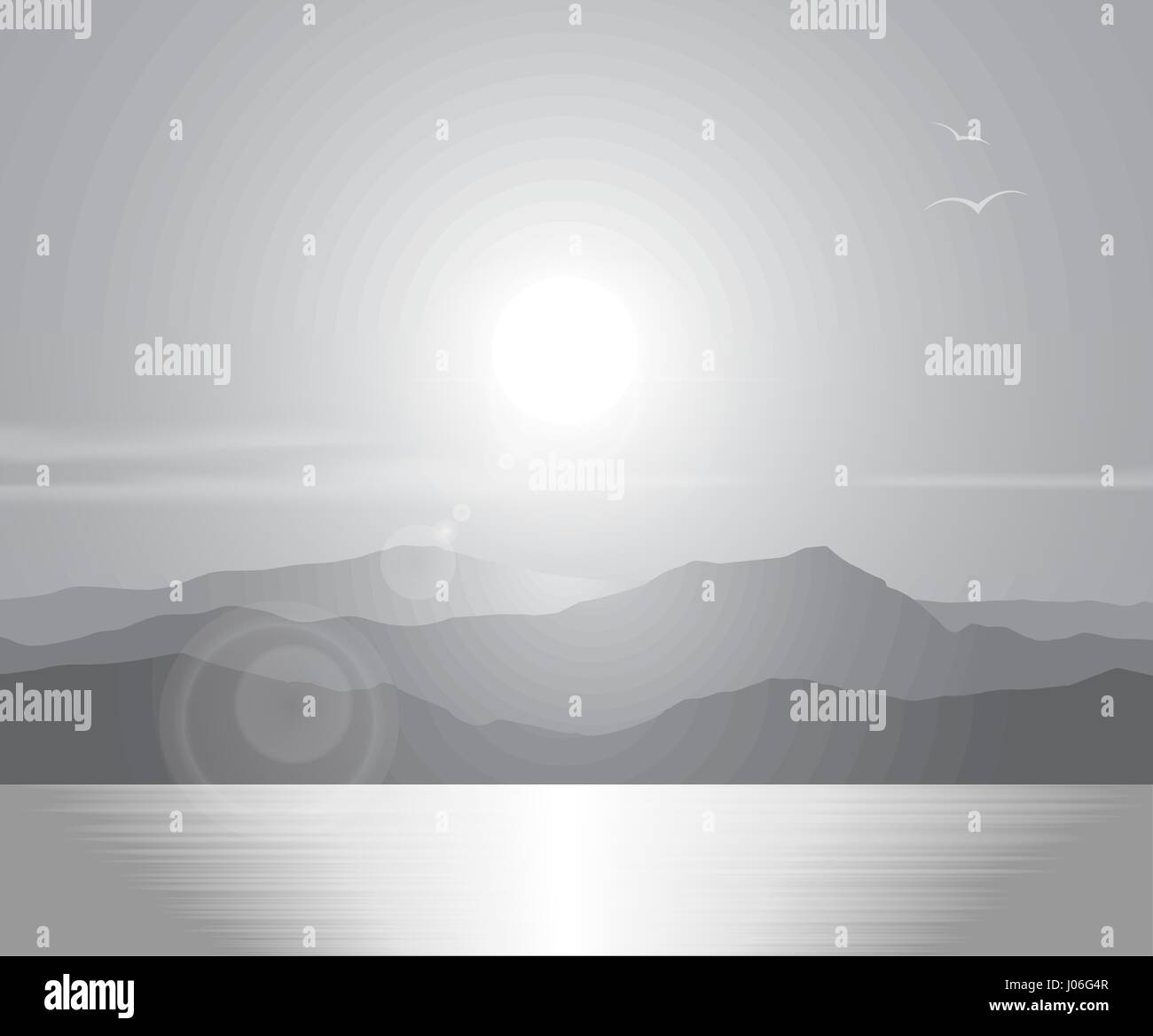 Shore landscape sea Stock Vector Images - Alamy