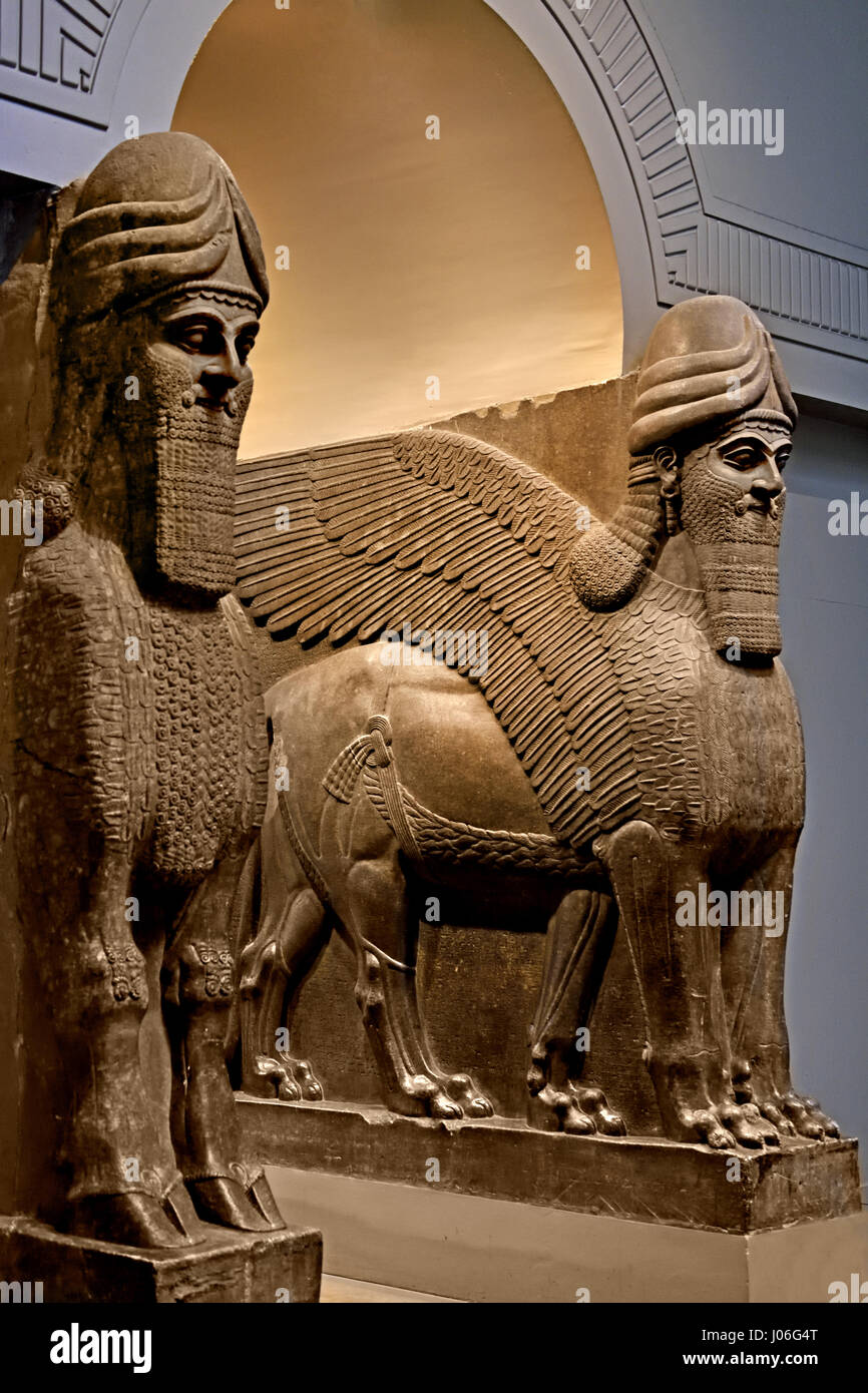 Statue winged lion human face North-West Royal Palace of Ashurnasirpal ...