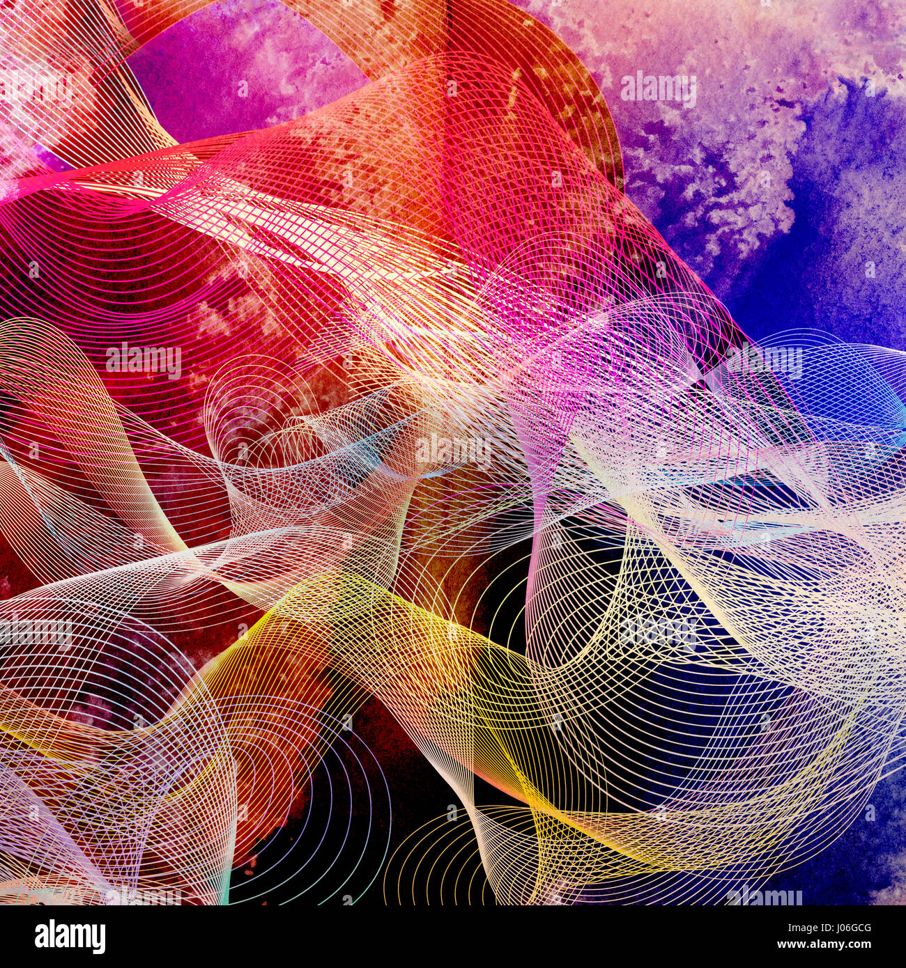 Abstract watercolor luminous background with wavy elements Stock Photo ...