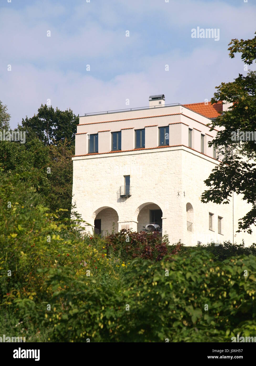 Old stoned house on hill in forest in Kazmierz Dolny, Poland Stock ...