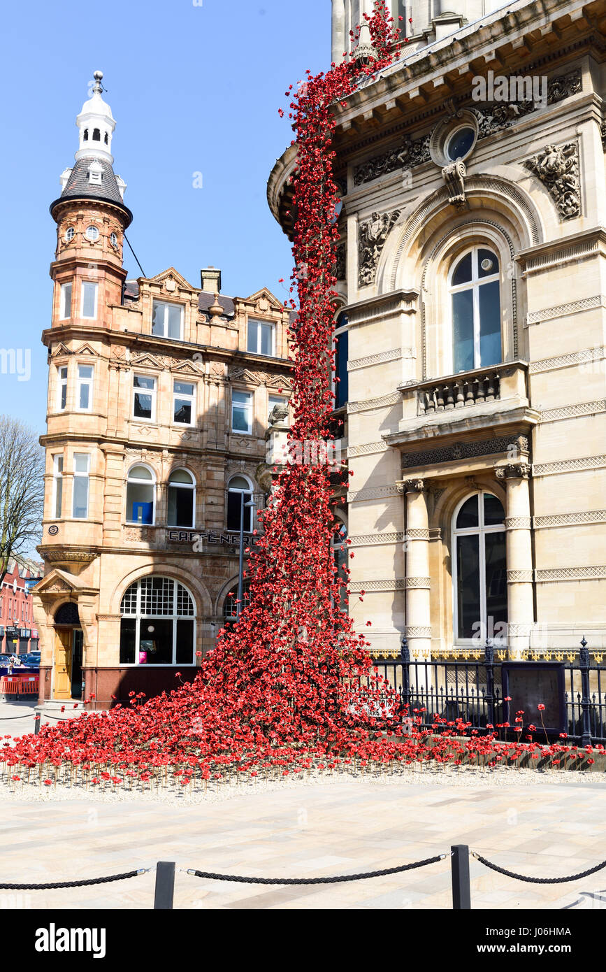 The weeping window display of ceramic red poppies from the Maritime ...
