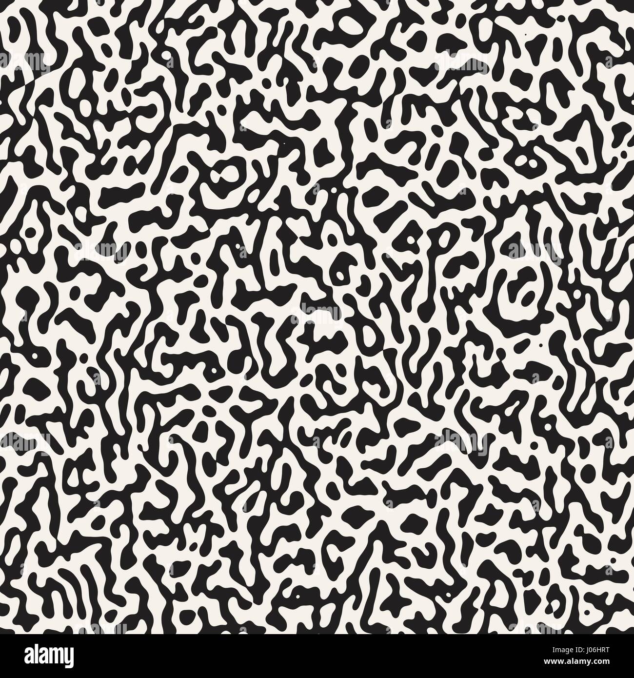 Vector Seamless Grunge Pattern. Black and White Organic Shapes. Messy ...