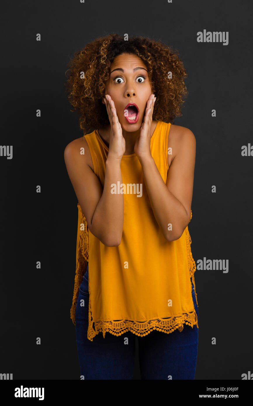 African american astonished expression hi-res stock photography and ...