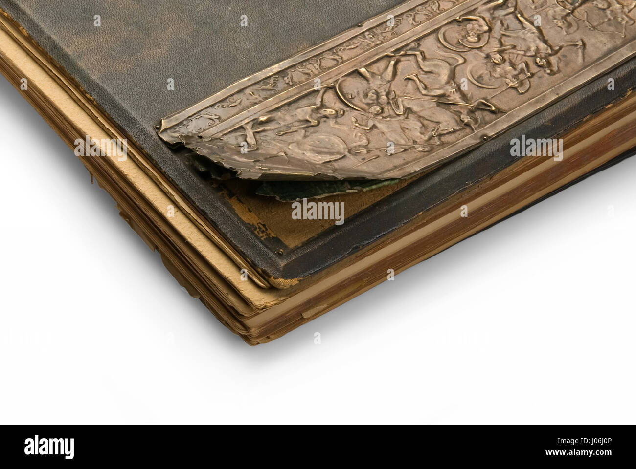 old book with an engraving, isolated on white background Stock Photo ...