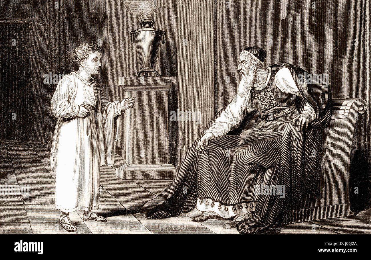 Samuel and Eli, Books of Samuel, Old Testament, Hebrew Tanakh Stock ...