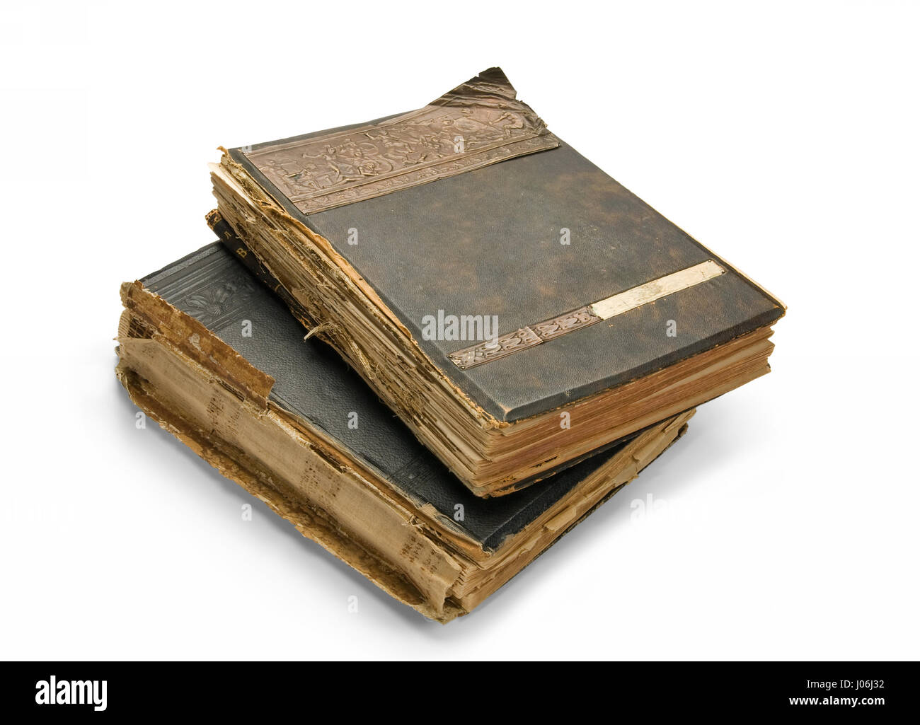 old book with an engraving, isolated on white background Stock Photo ...
