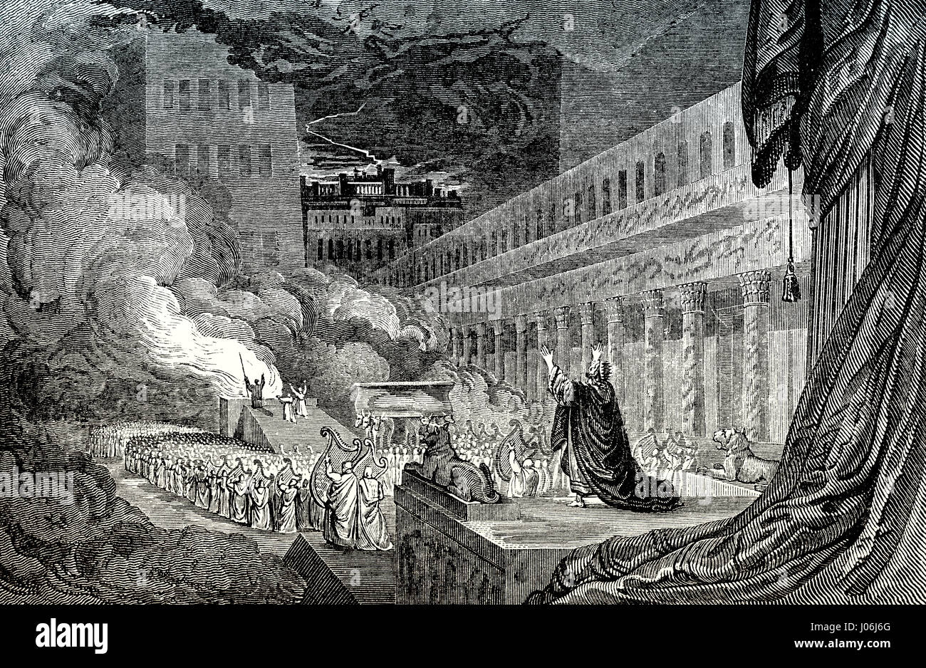 Solomon dedicates the First Temple at Jerusalem, Old Testament, Hebrew ...