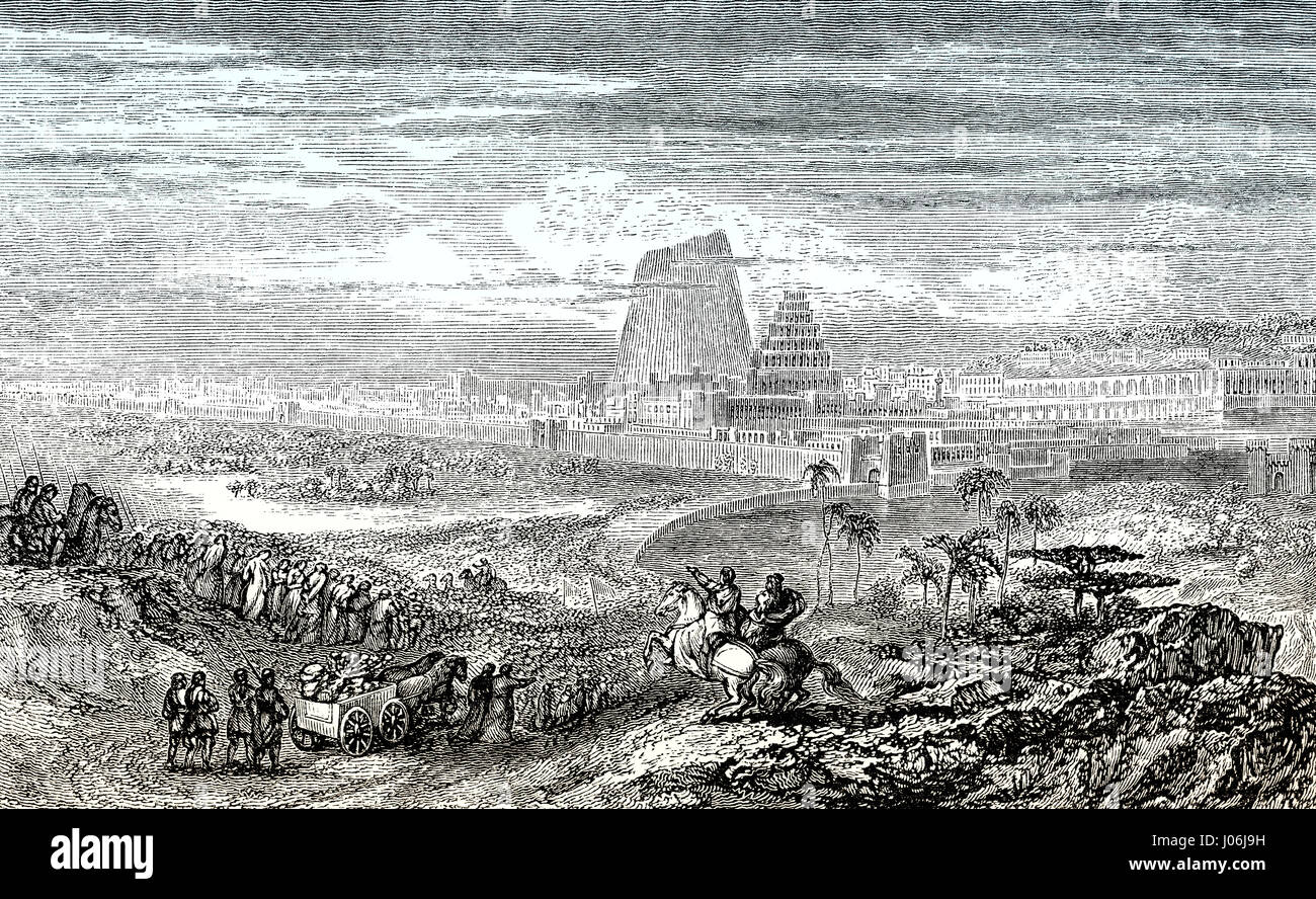 The Babylonian captivity or Babylonian exile, Old Testament, Hebrew ...