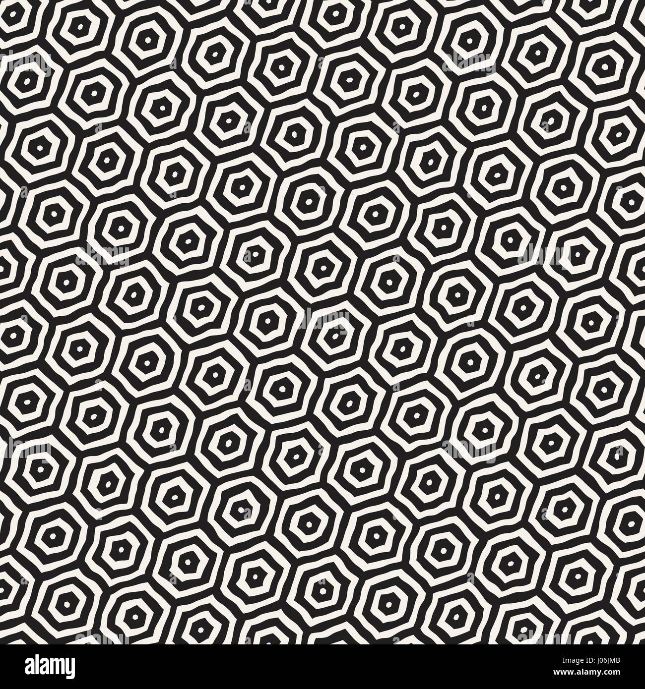 Seamless black and white pattern with hexagon lattice. Creative ...