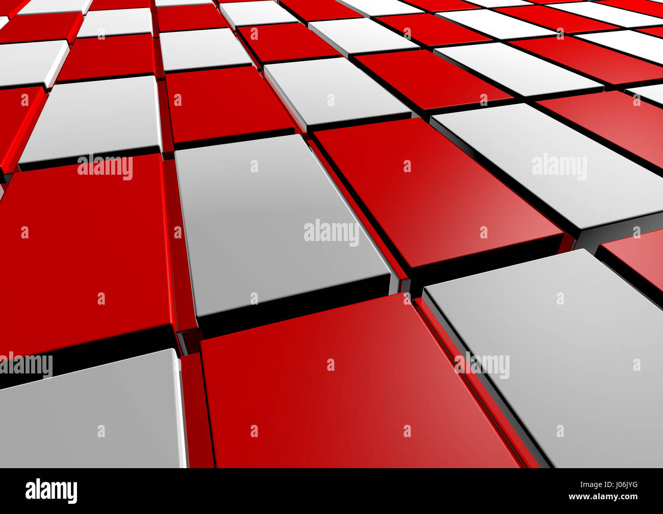 Abstract 3d illustration of cubes with red and white cubes Stock Photo ...