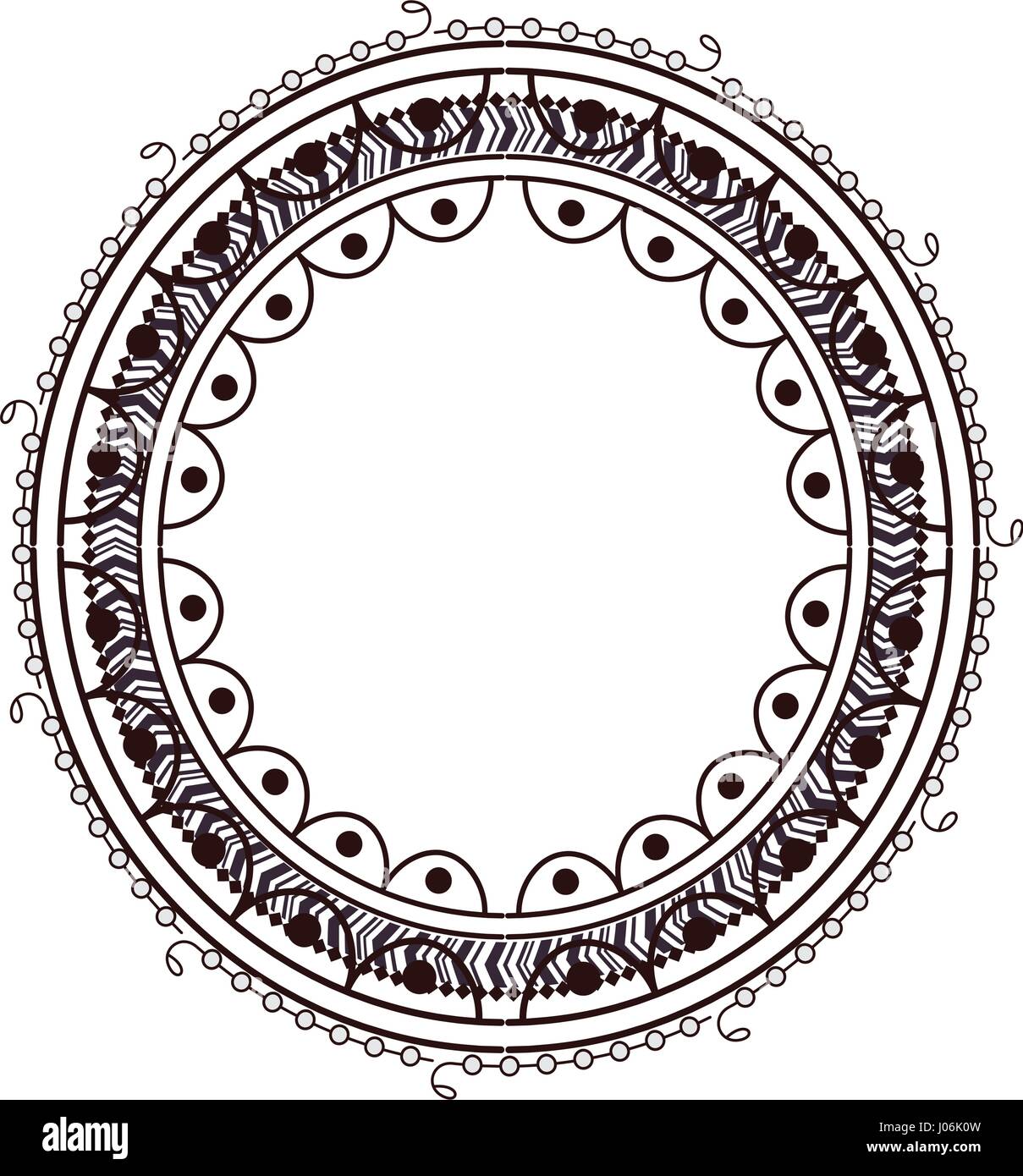 boho circular frame icon vector illustration design Stock Vector Image ...