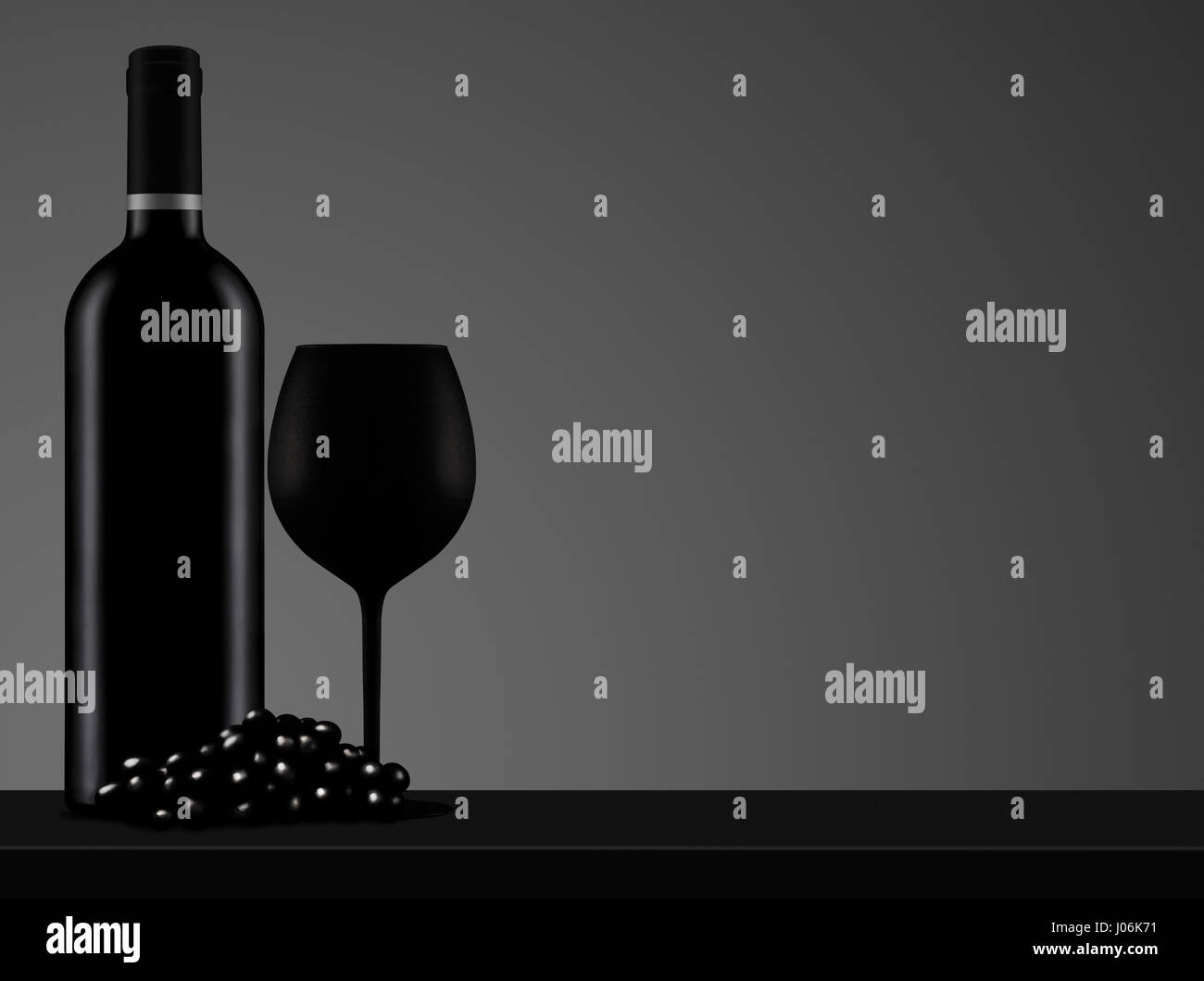 horizontal front view of photo based 3d illustration with black no ...