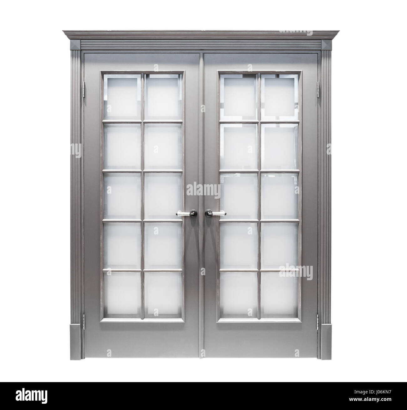 Grey door isolated Stock Photo - Alamy