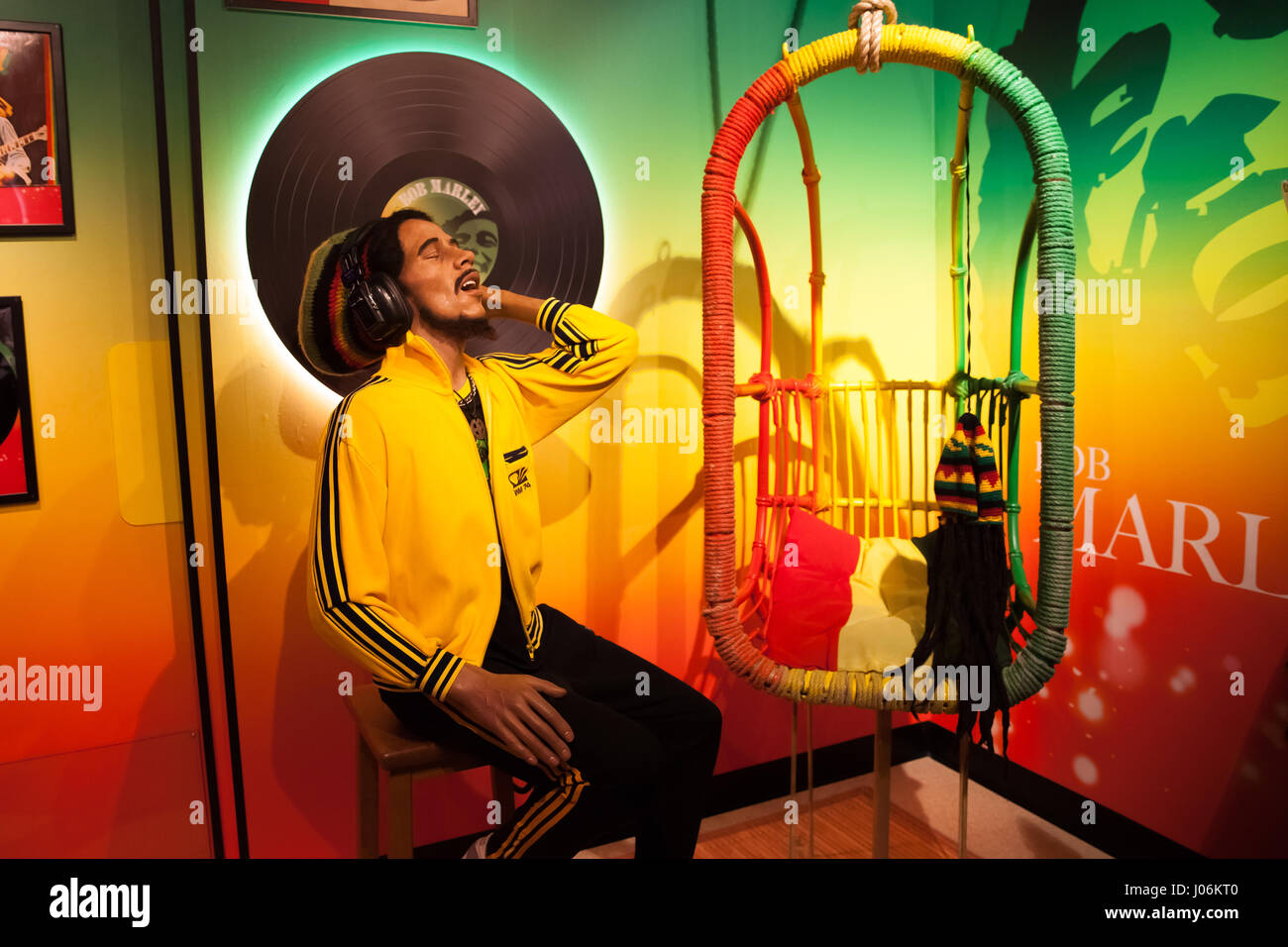 Wax figure of Bob Marley singer in Madame Tussauds Wax museum in ...