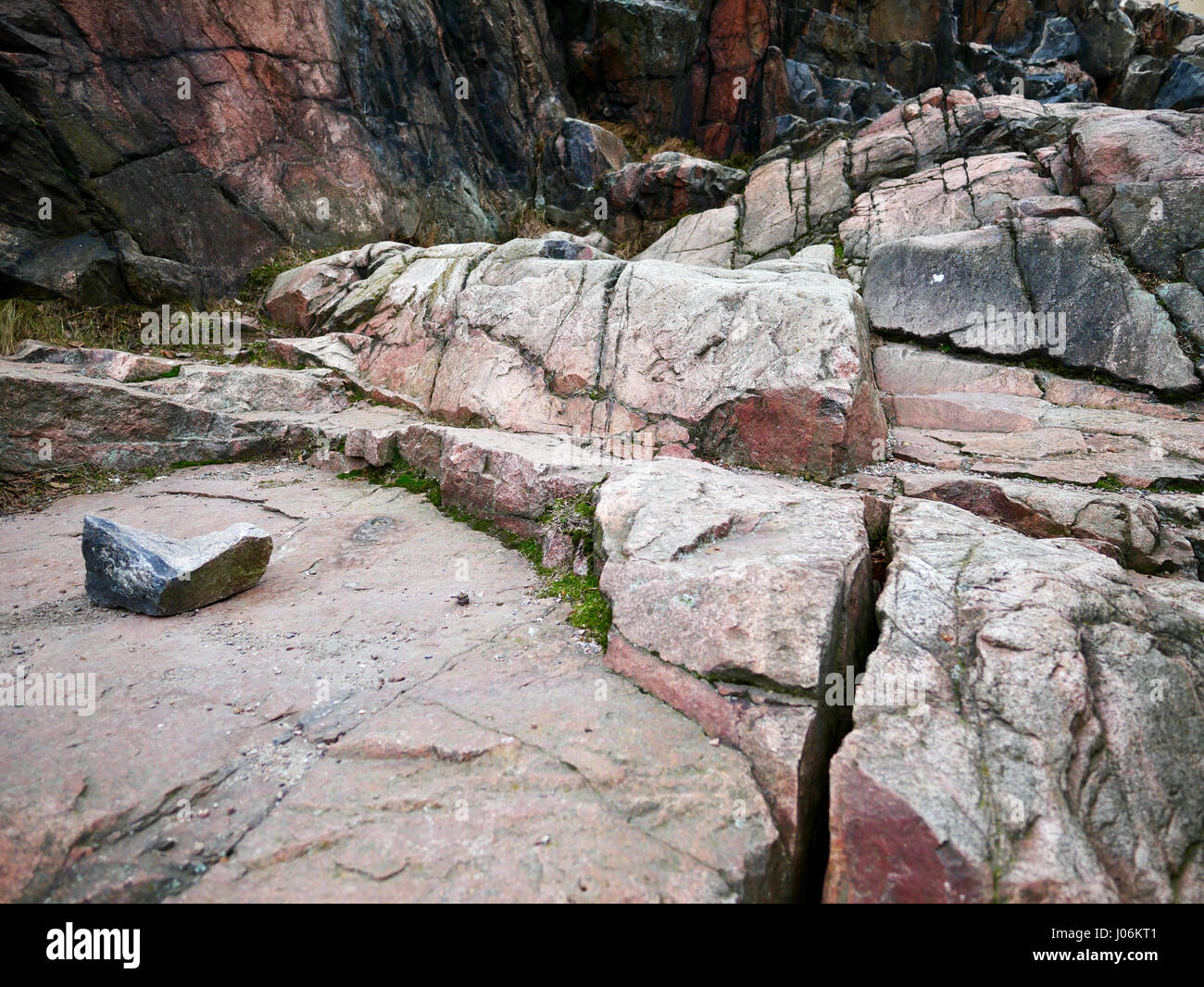 Rocks background in front of Rock Church in Helsinki, Finland Stock ...
