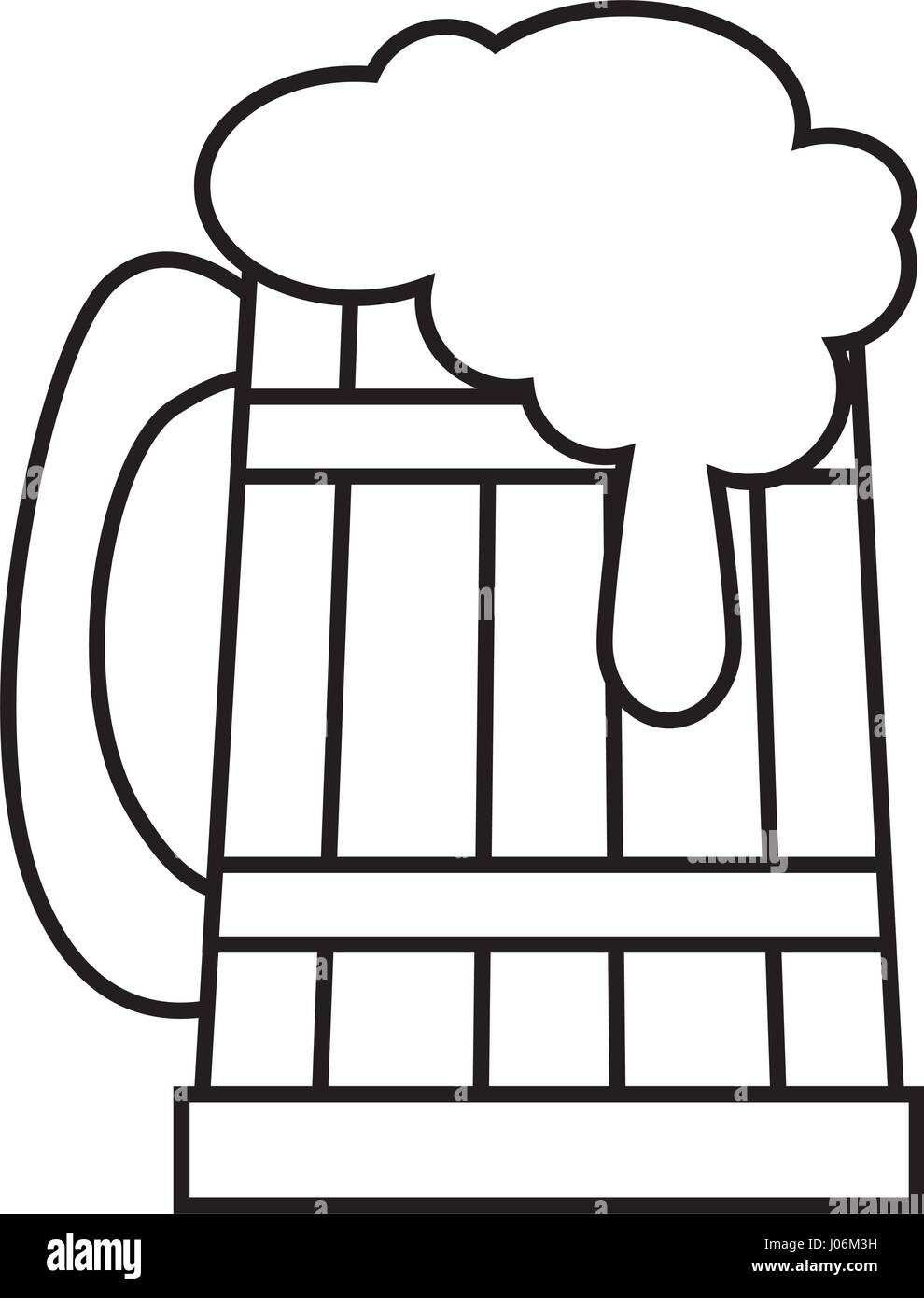 Beer in wooden mug Stock Vector Images - Alamy