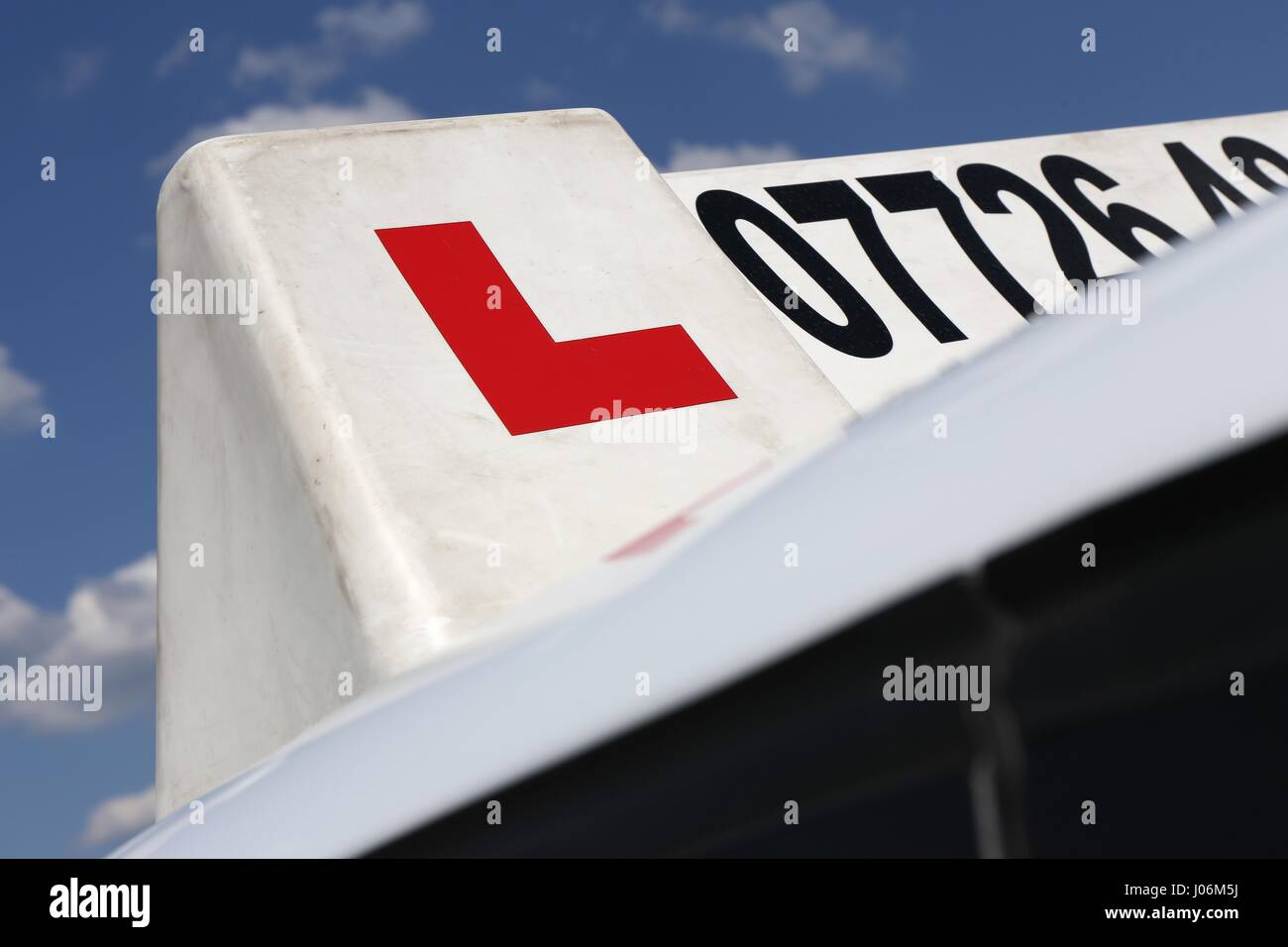 British driving school car sign Stock Photo - Alamy