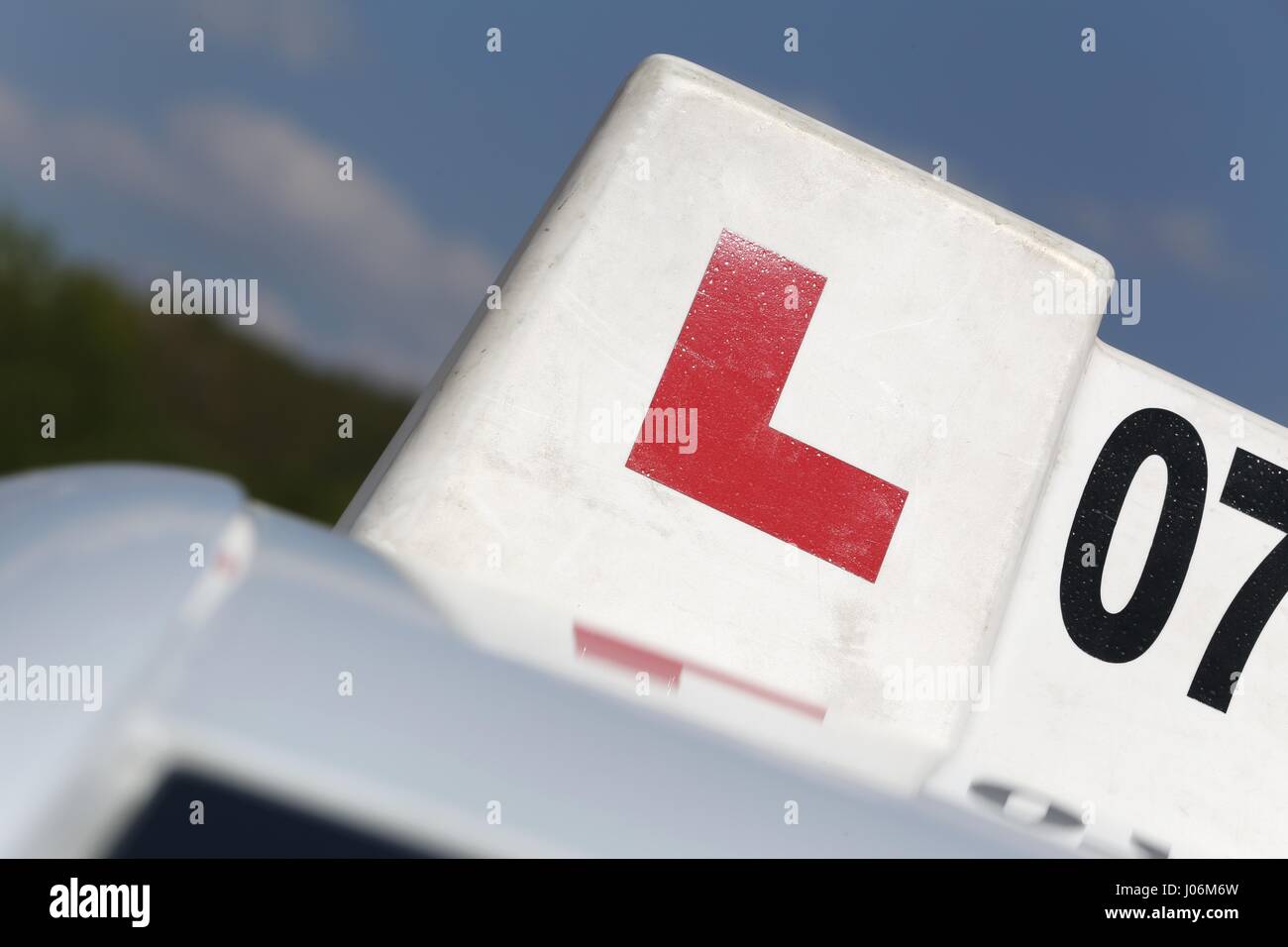 British driving school car sign Stock Photo - Alamy