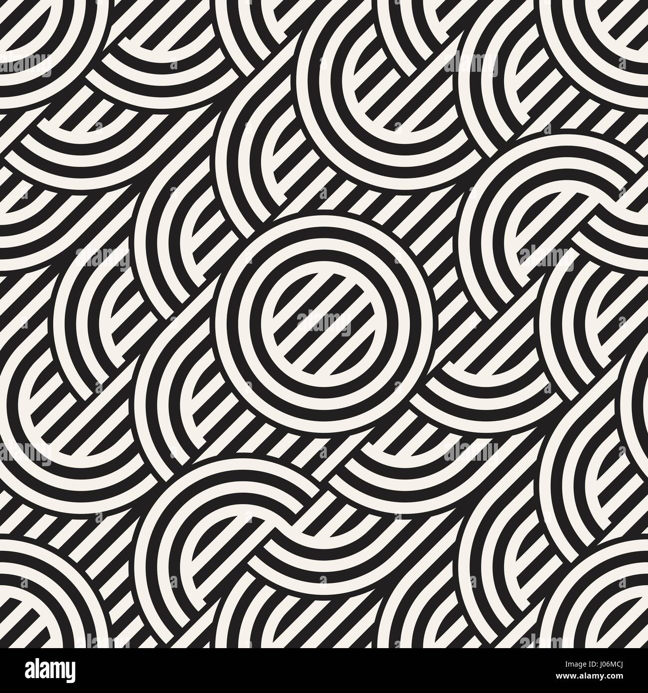 Seamless monochrome waving pattern. Abstract stripy background. Vector ...