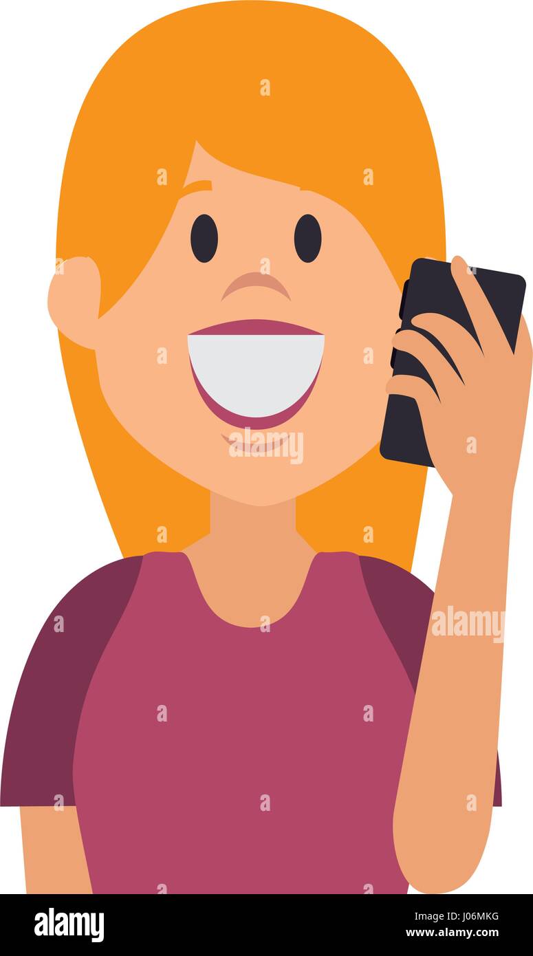 young woman with smartphone avatar character Stock Vector Image & Art ...