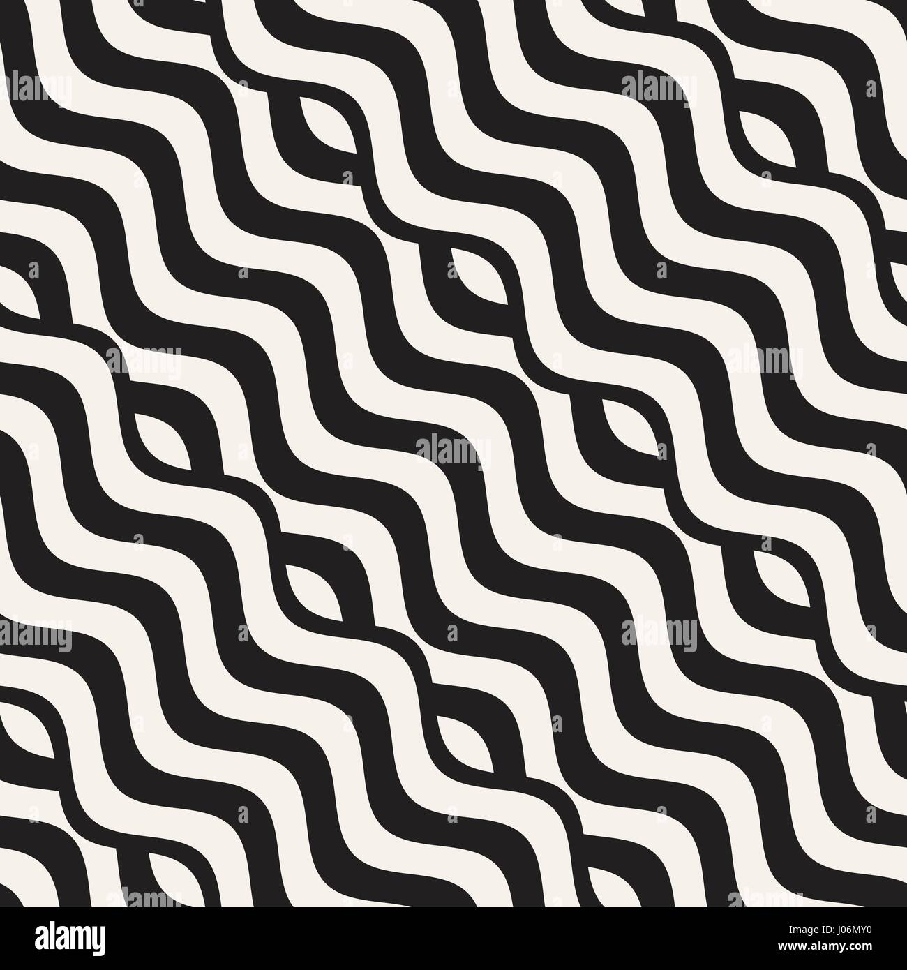 Abstract geometric pattern with wavy lines. Interlacing rounded stripes ...