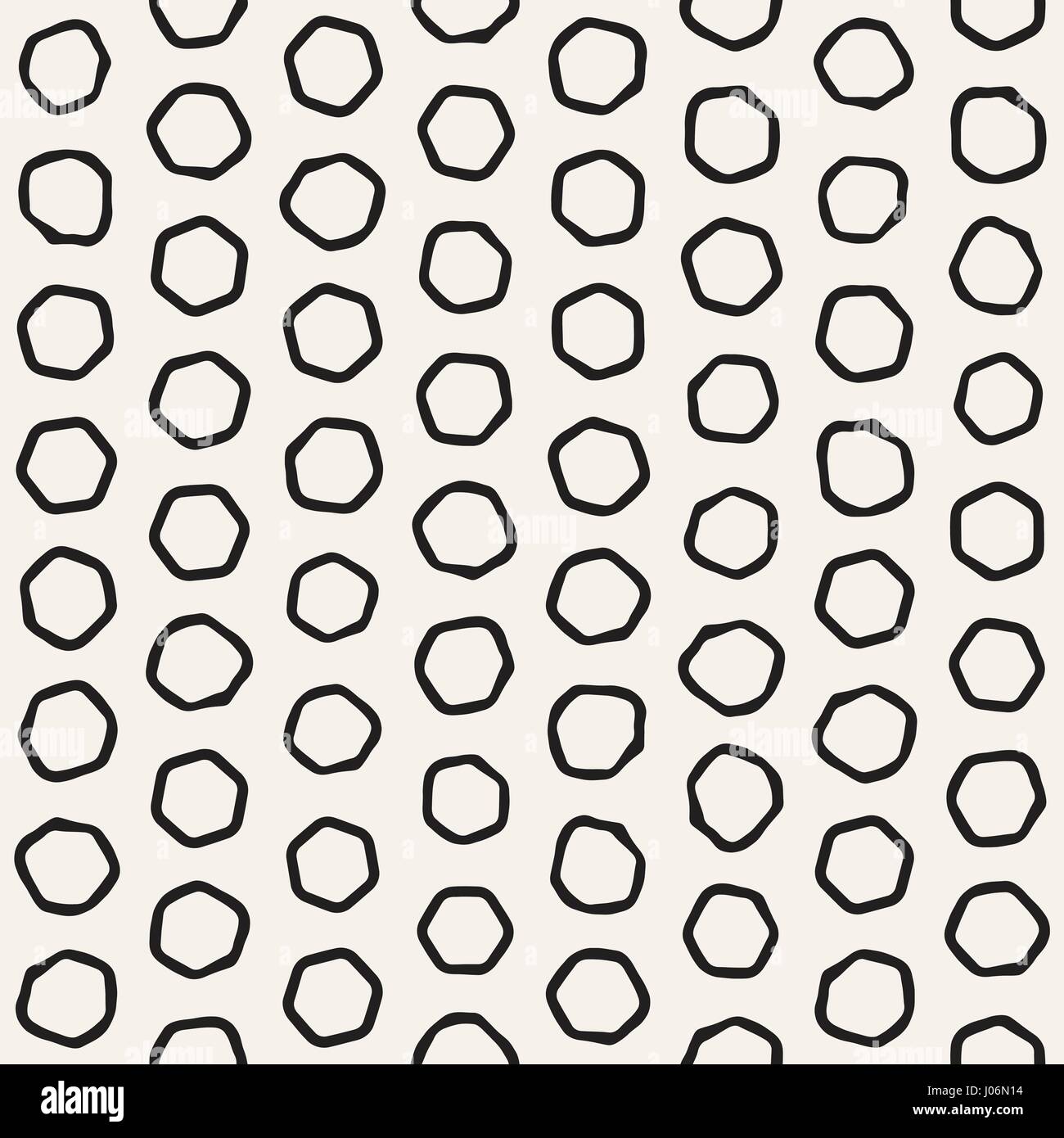 Stylish Doodle Scattered Shapes. Vector Seamless Black And White ...
