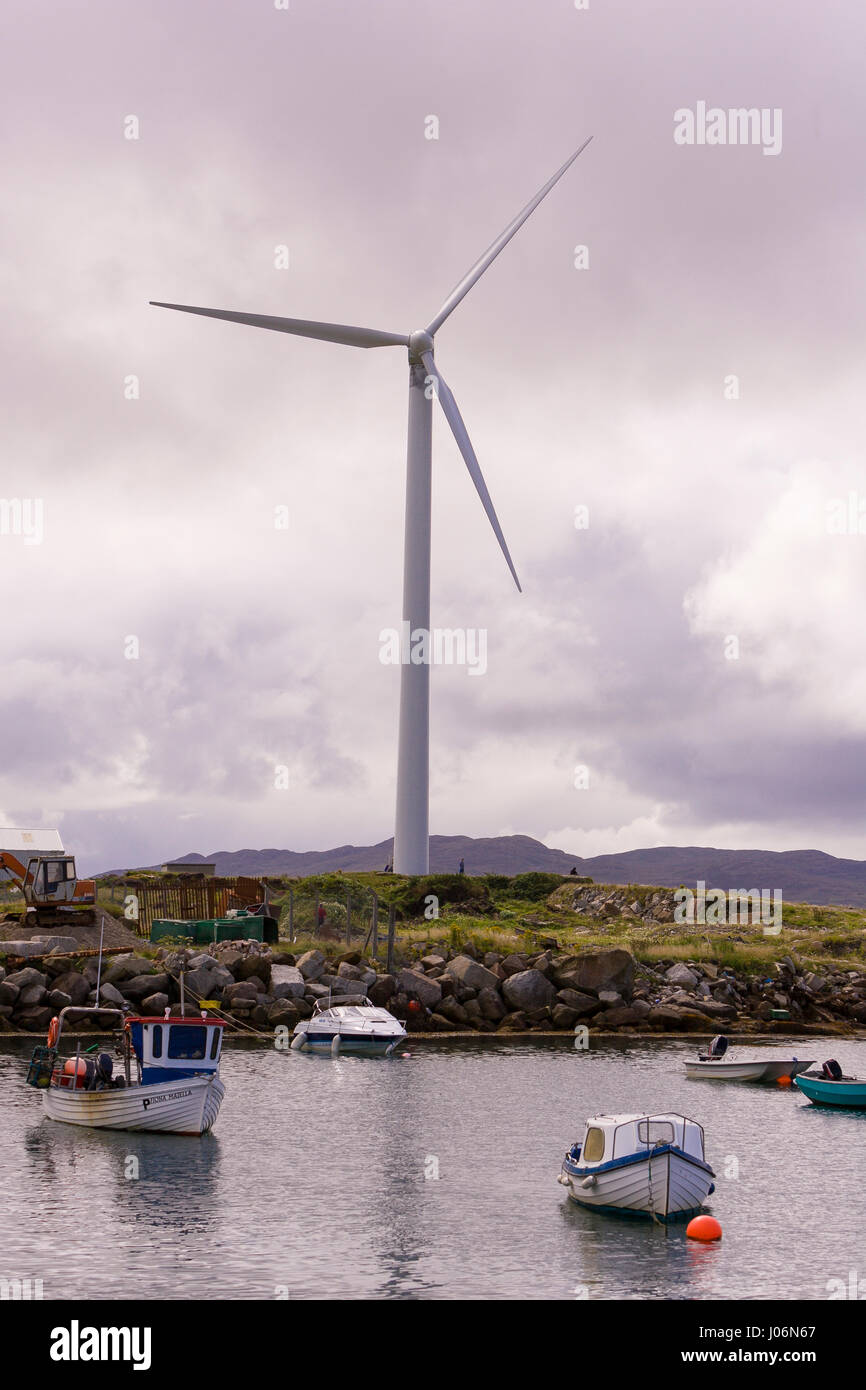 BURTONPORT, DONEGAL, IRELAND - Wind turbine, alternative power energy ...