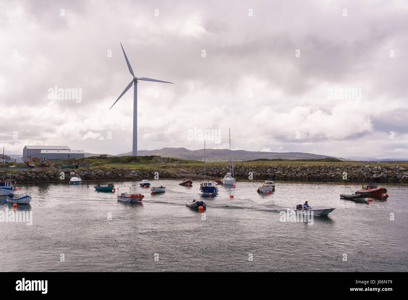 BURTONPORT, DONEGAL, IRELAND - Wind turbine, alternative power energy ...