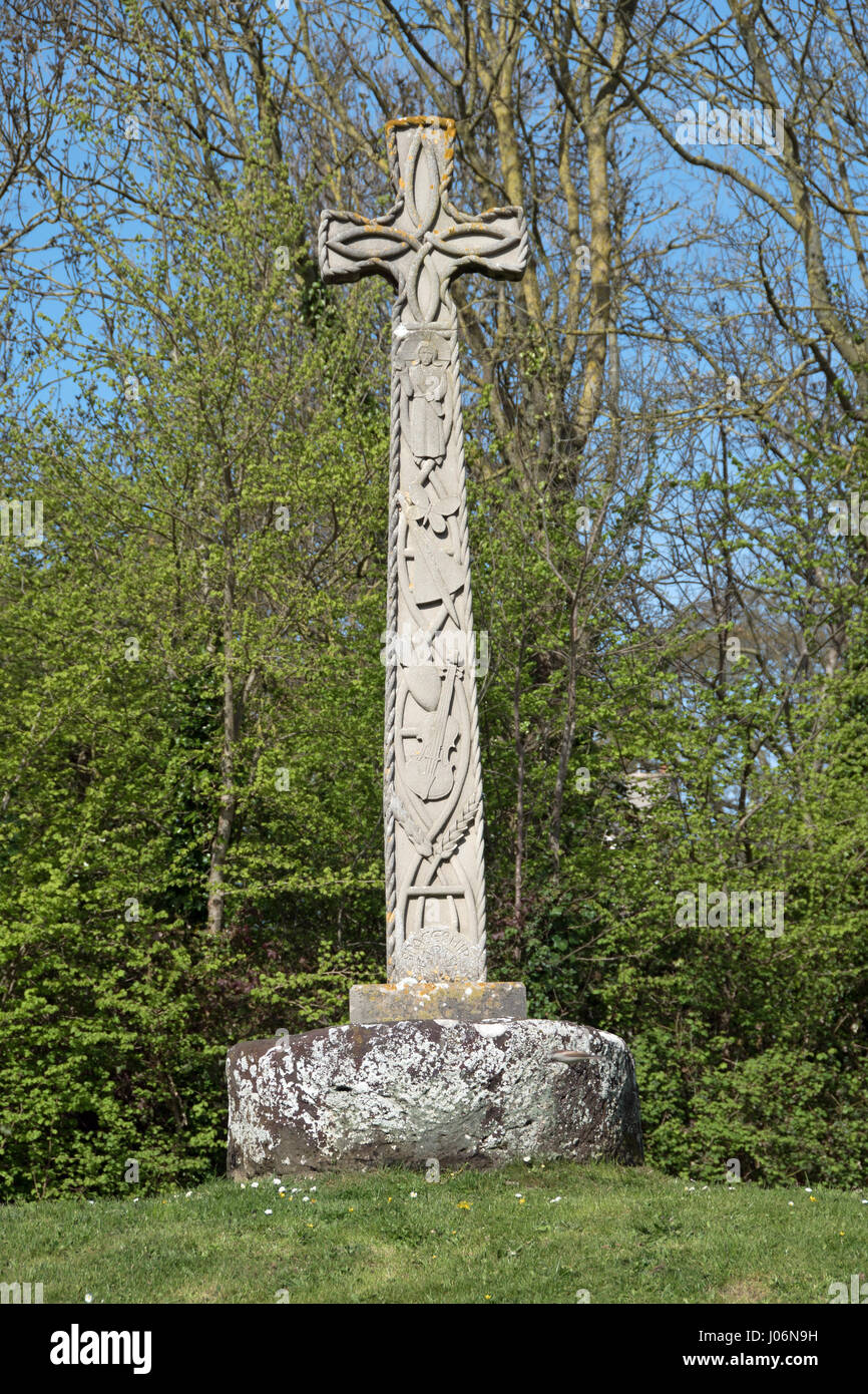 The modern Celtic Cross near St Nicholas' Church, Studland, Dorset ...
