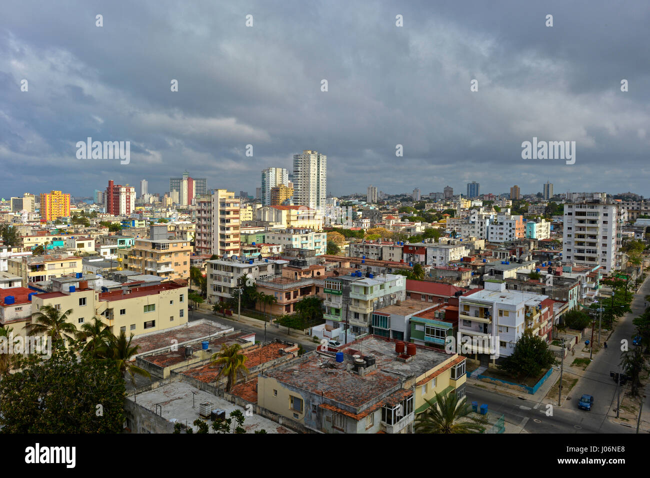 Aerial view of Vedado neighborhood Stock Photo - Alamy