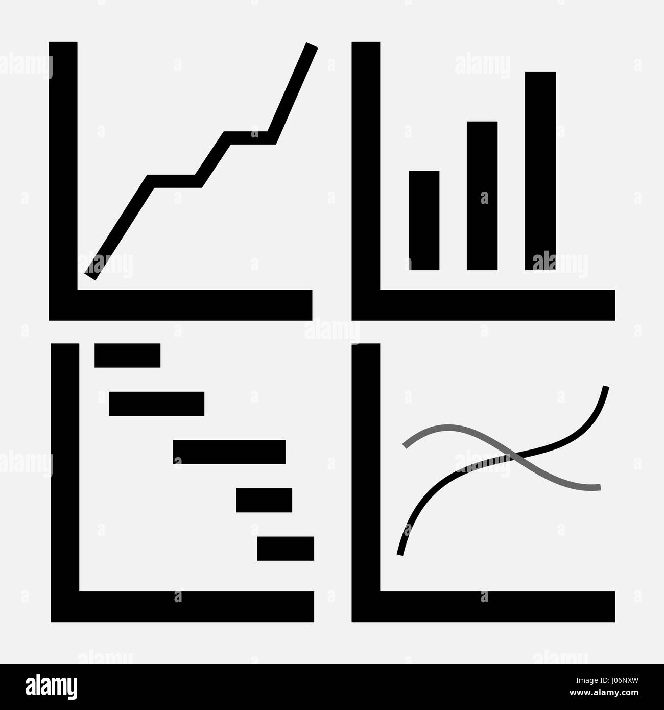 set of icons of trade, stock market, analysis of the motion of profit ...