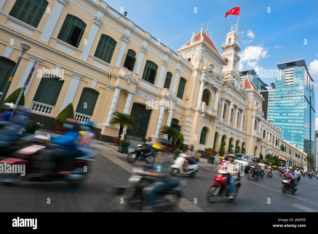 Horizontal view of Ho Chi Minh City Hall in old Saigon, Vietnam Stock ...