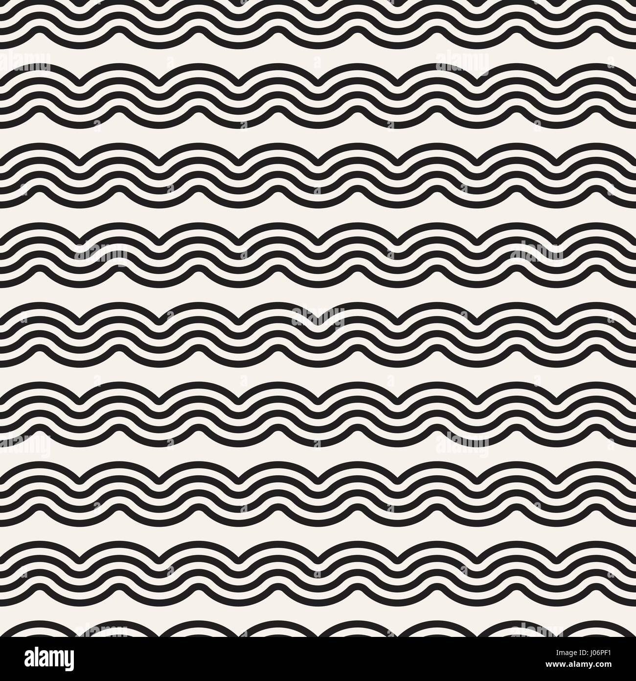 Seamless wavy lines pattern. Repeating vector texture. Stylish stripes ...