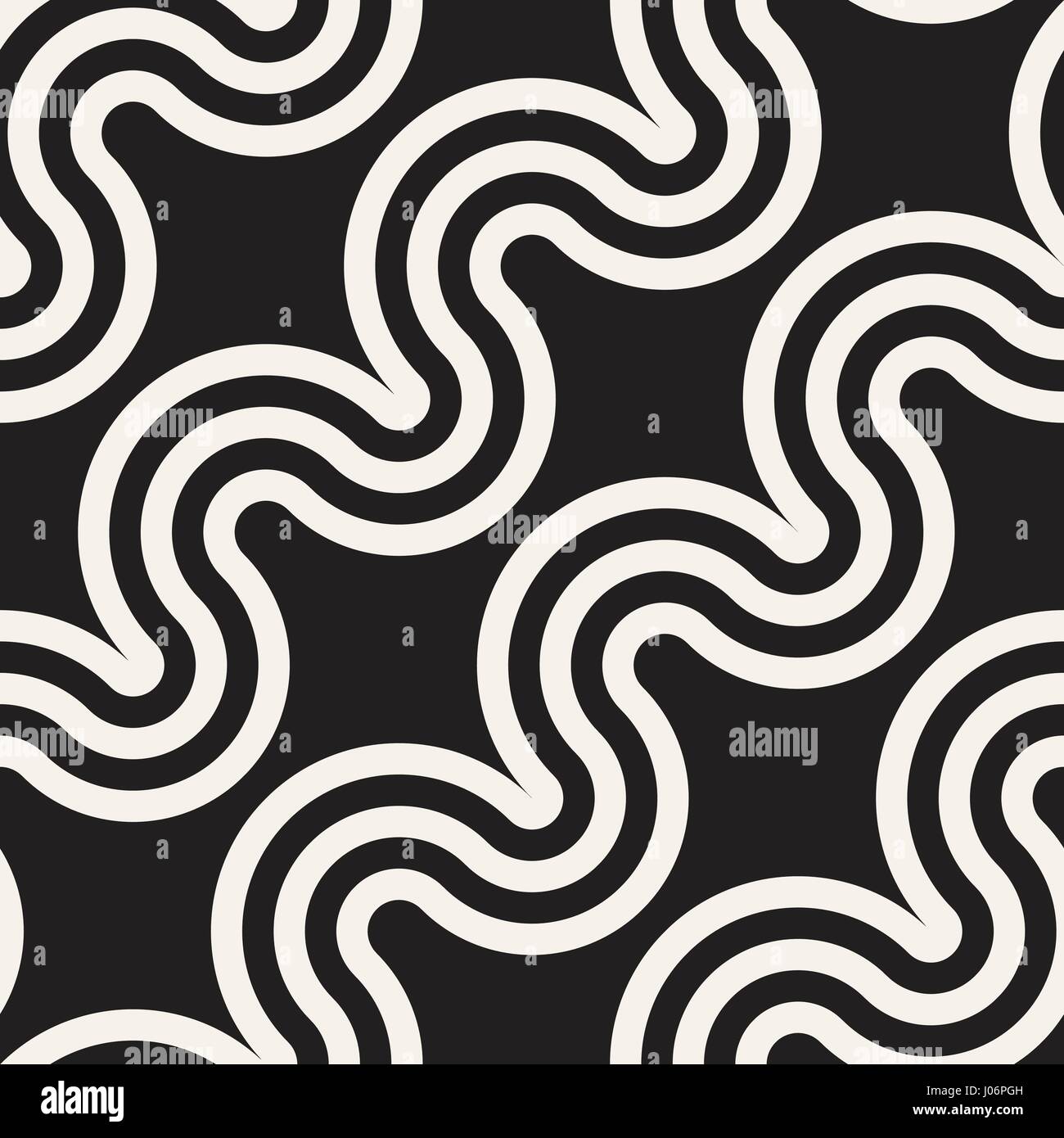 Seamless wavy lines pattern. Repeating vector texture. Stylish stripes ...