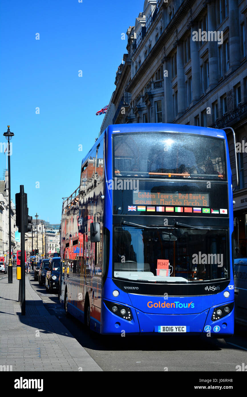 Golden Tours open top bus in London, UK Stock Photo - Alamy