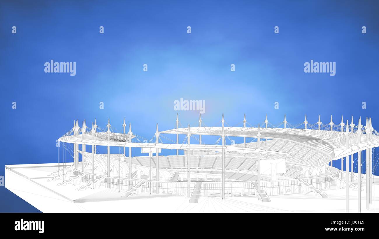 Inside football stadium 3d rendering hi-res stock photography and ...