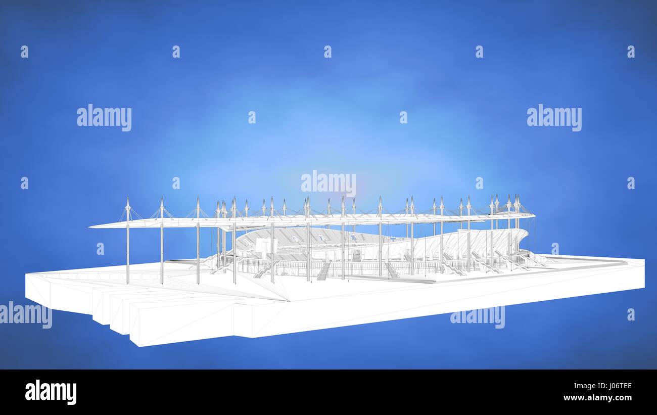 Inside football stadium 3d rendering hi-res stock photography and ...